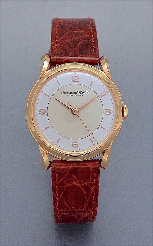 IWC (International Watch Co.) 18K gold two tone dial manual wristwatch ...